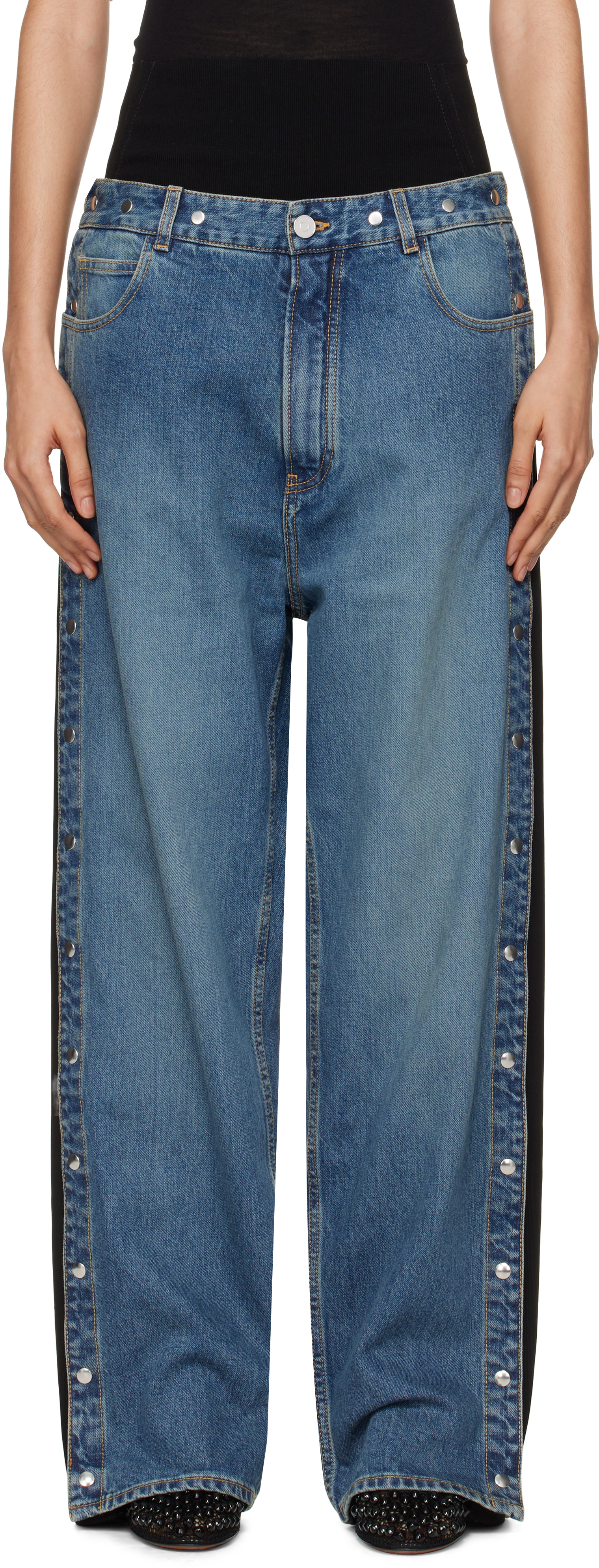 AlaïA Knit Band Jeans - 525 - Bleu Vintage | Editorialist